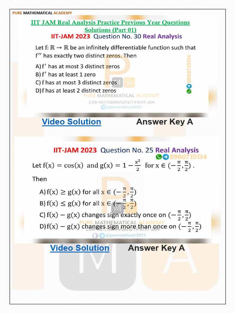IIT Jam PYQ Real Analysis Solution | PDF | World Wide Web | Internet & Web