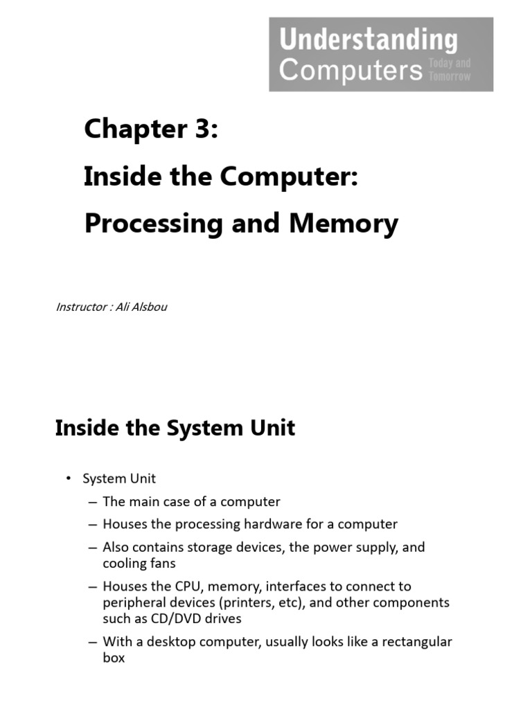 Chapter3 - Processing and Memory | PDF | Random Access Memory | Central Processing Unit