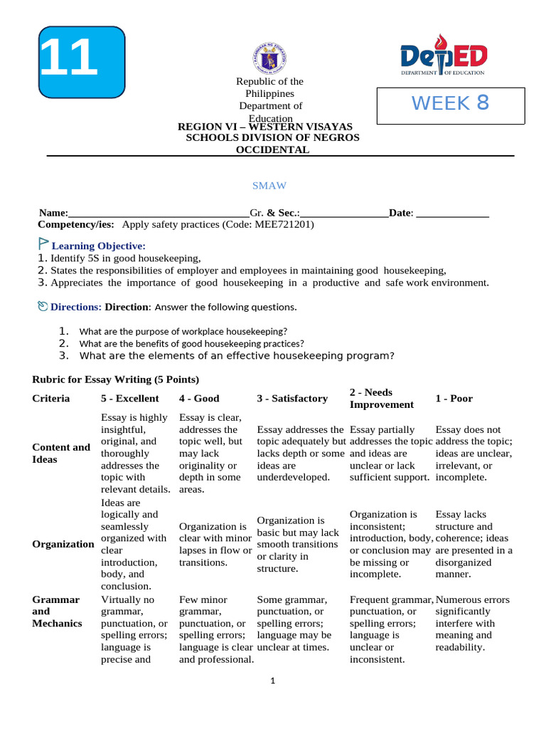 SMAW - week 8 | PDF | Cognition | Learning
