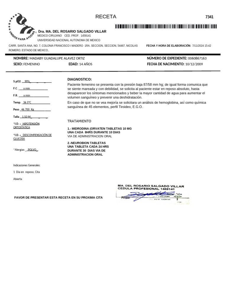Receta Farmacia Similares | PDF