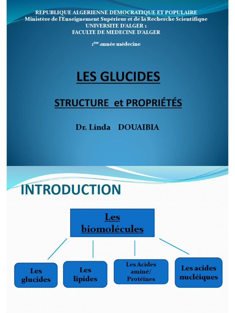 Structure et Métabolisme des Glucides | PDF | Glucide | Chimie des glucides