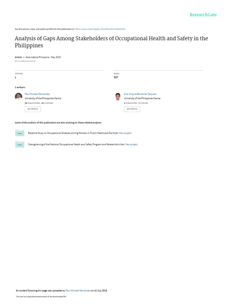 Gaps in Philippine Occupational Safety | PDF | Occupational Safety And ...