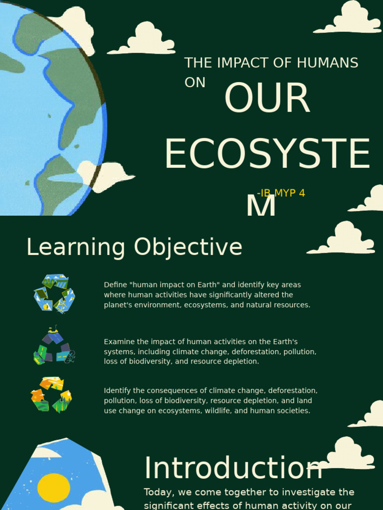 Human Impact On Our Earth Educational Presentation in Blue Green Simple ...