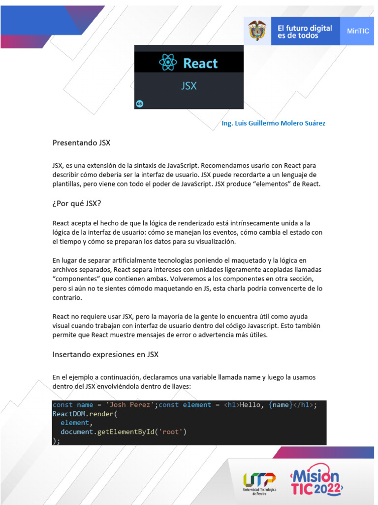 01_JSX | PDF | Modelo de objeto de documento | Script Java