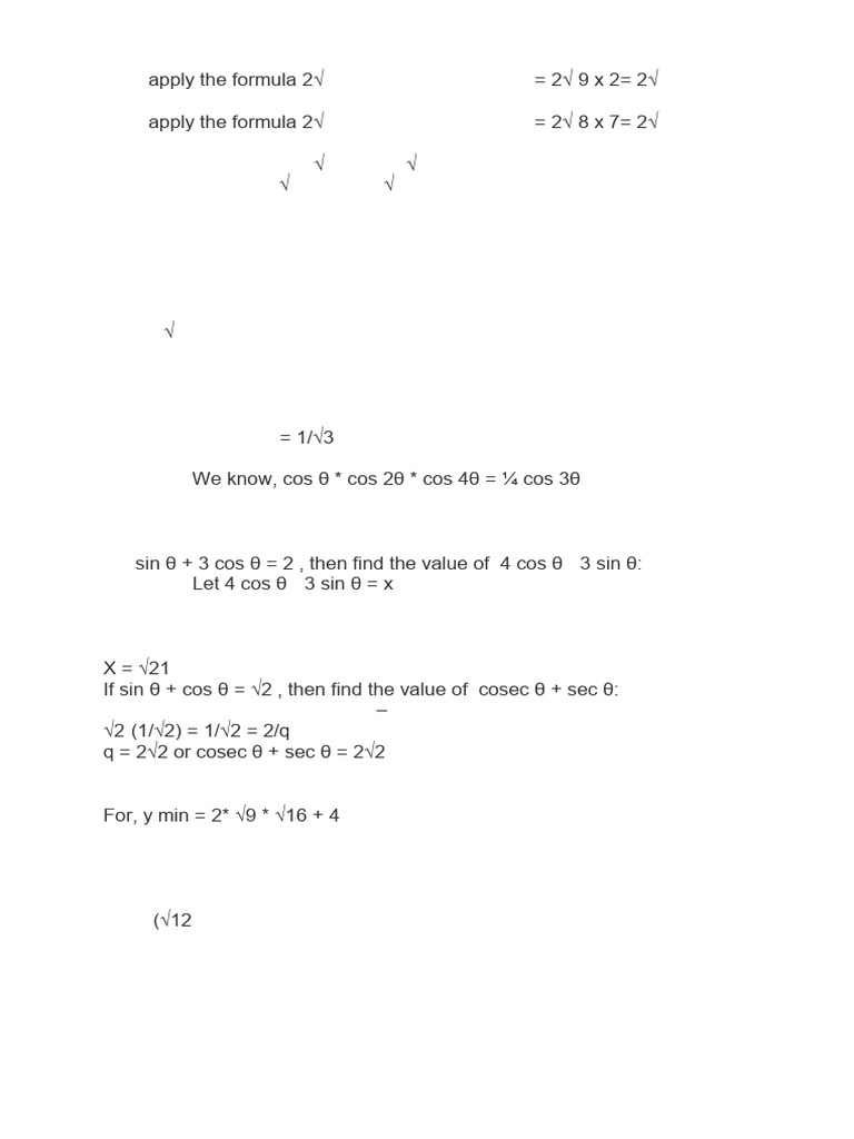 Trigonometry Problems 1 Pdf