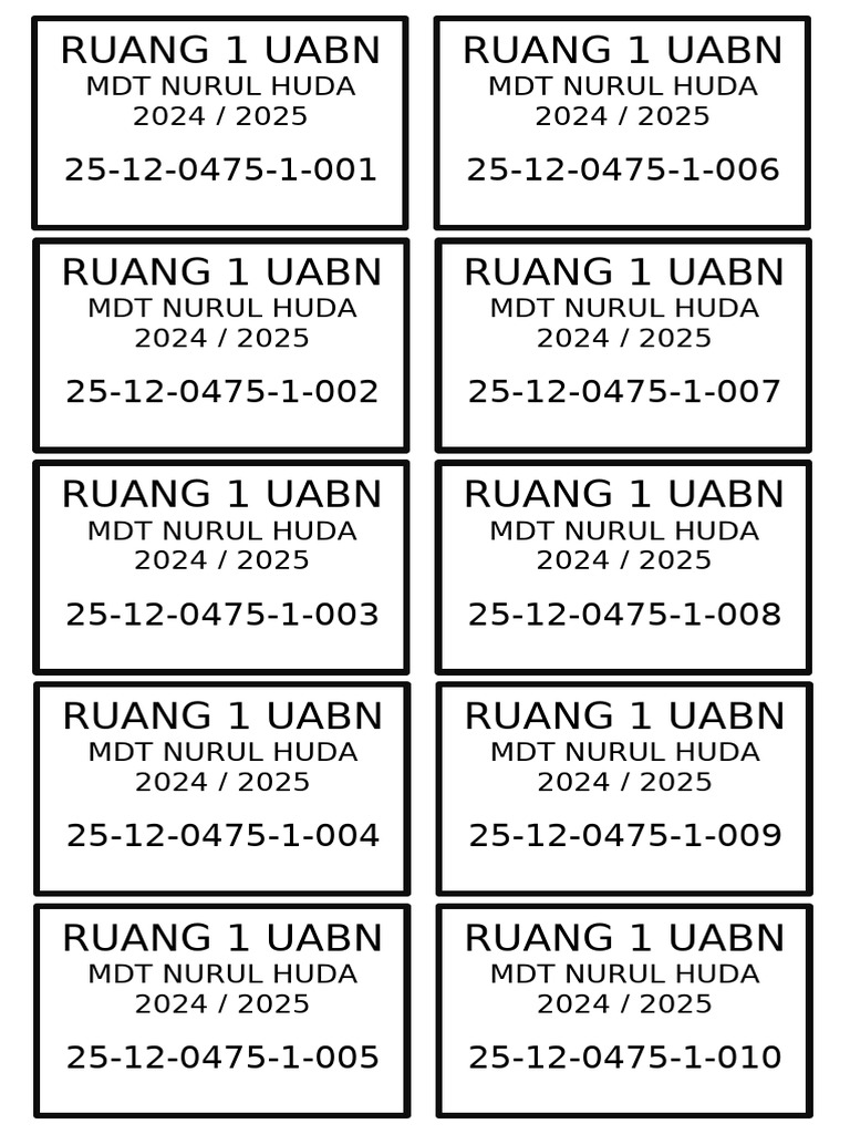 Label Ujian | PDF