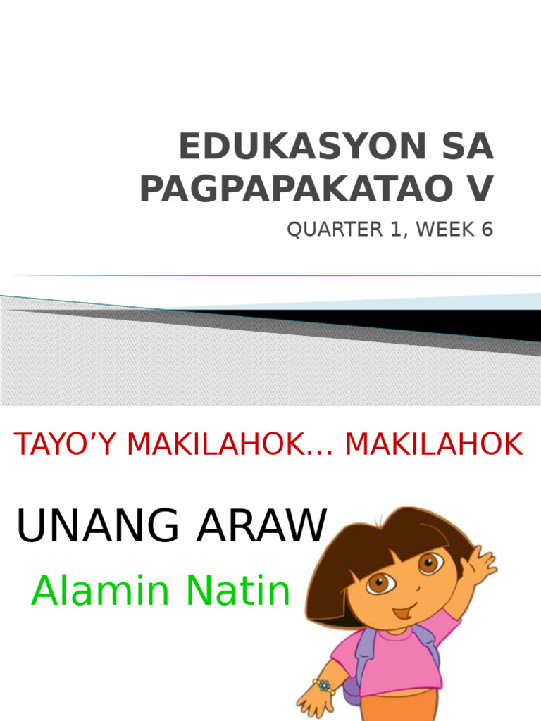 Esp Week 6 Day 1-5 | PDF