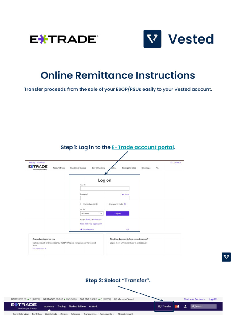 E-Trade Wire Transfer Instructions | PDF