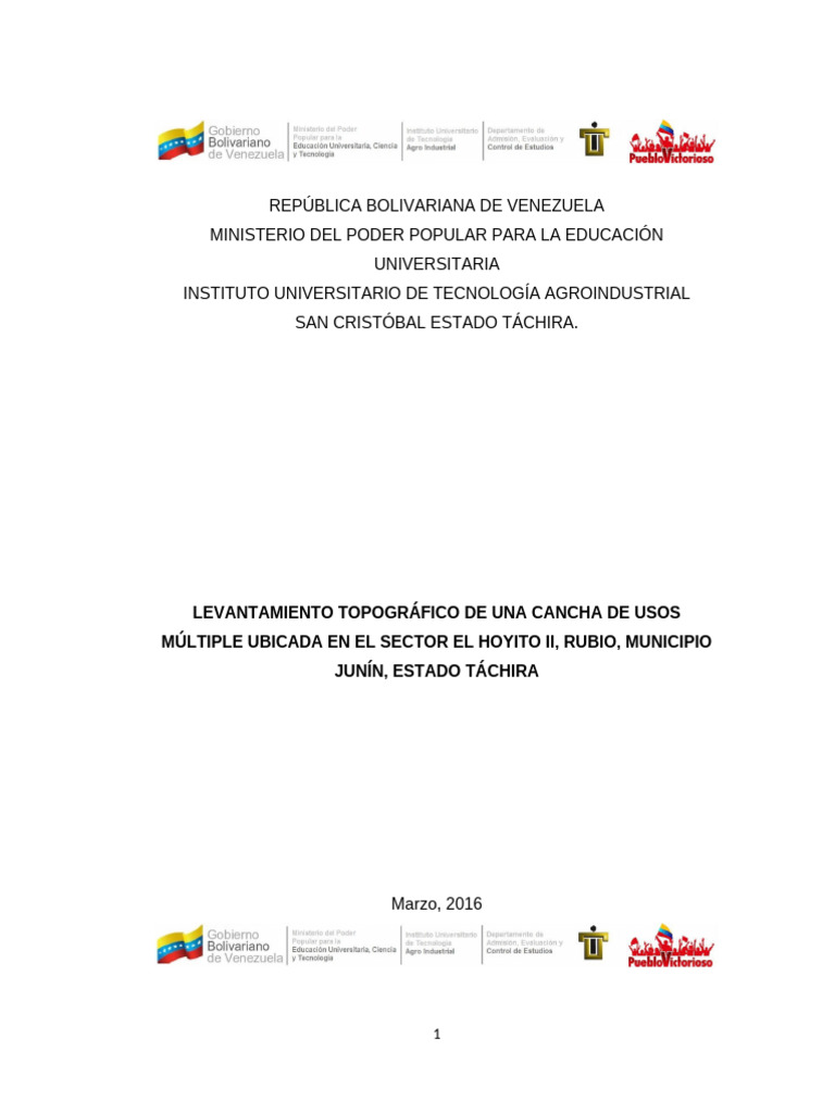 Levantamiento Cancha Multiple El Hoyito Rubio | PDF | Topografía