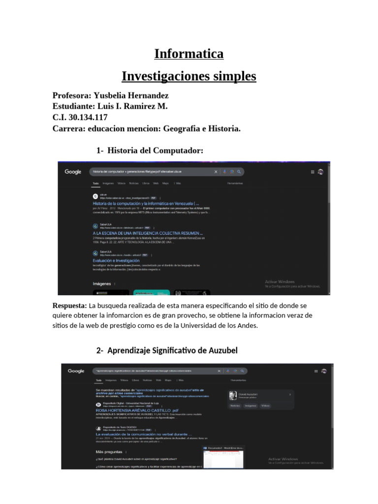 Invetigaciones Simples Informatica | PDF | Información | Maestros