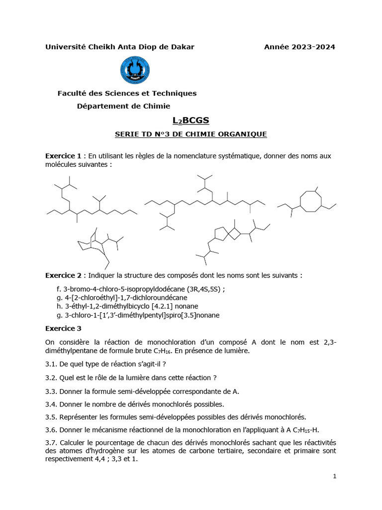 Nomenclature et structures des alcanes | PDF | Alcane | Molécules