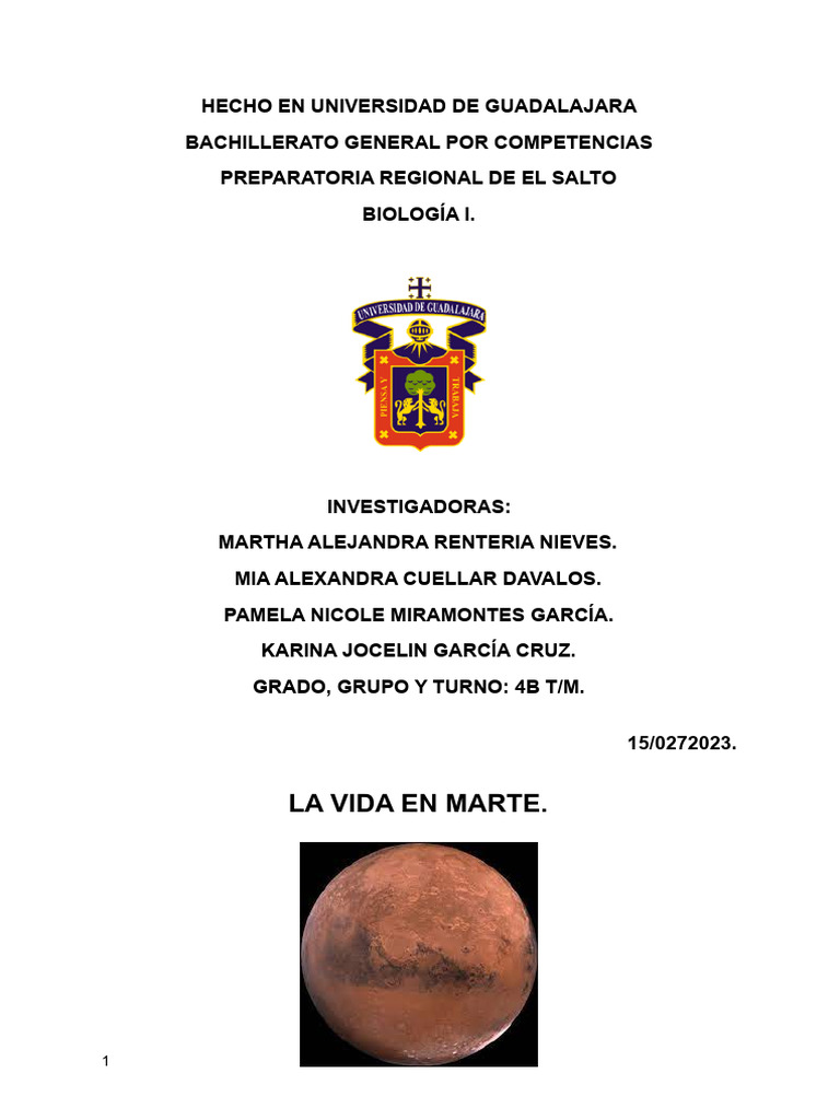 La Vida en Marte 1 | PDF | Marte | Agua