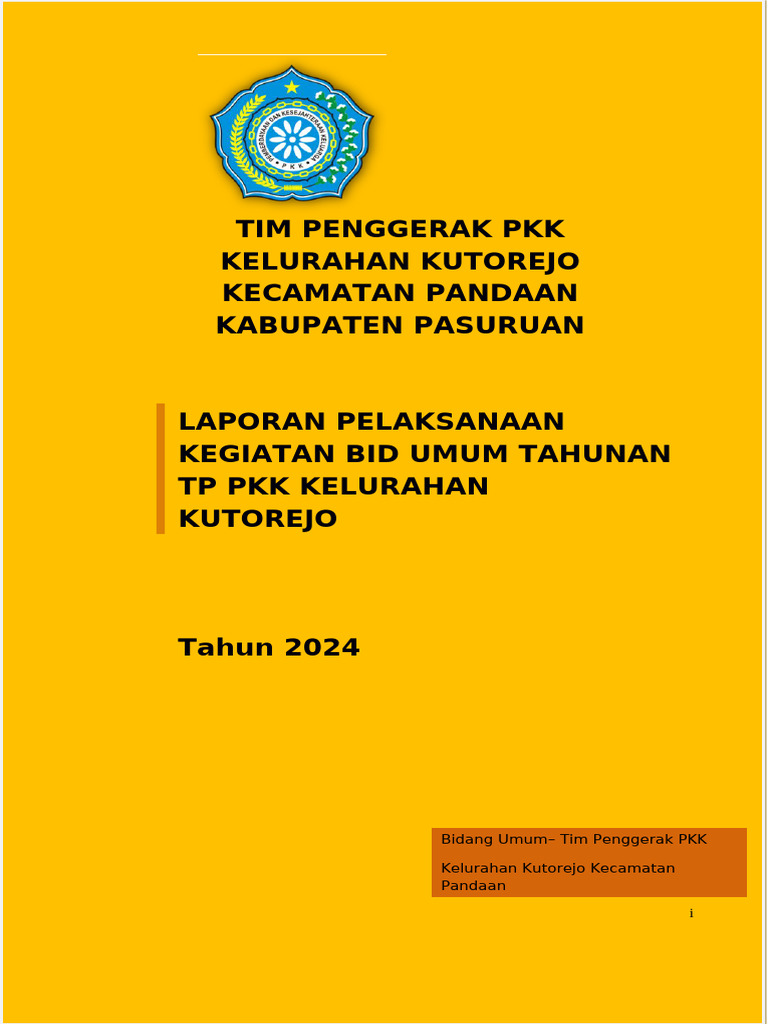 Laporan PKK Tahunan 2024 | PDF
