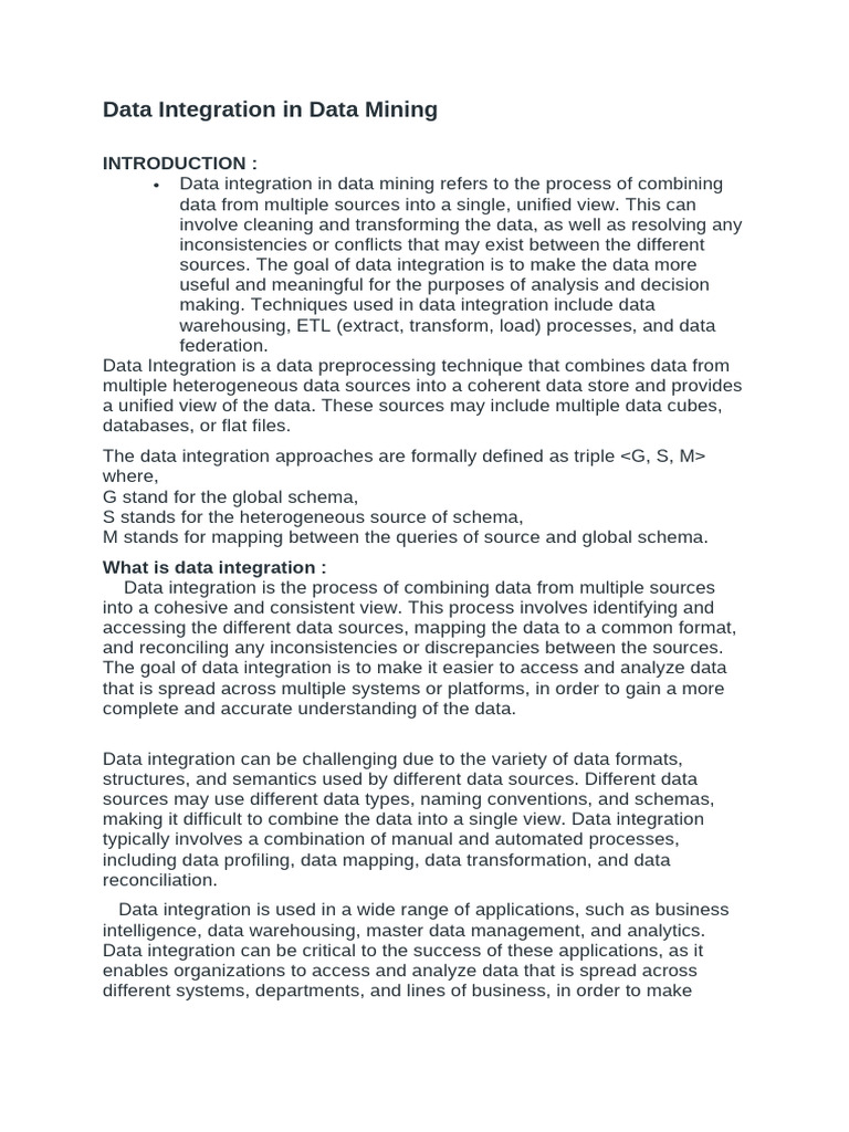 Data Integration and Data Reduction | PDF | Data Compression | Data Warehouse