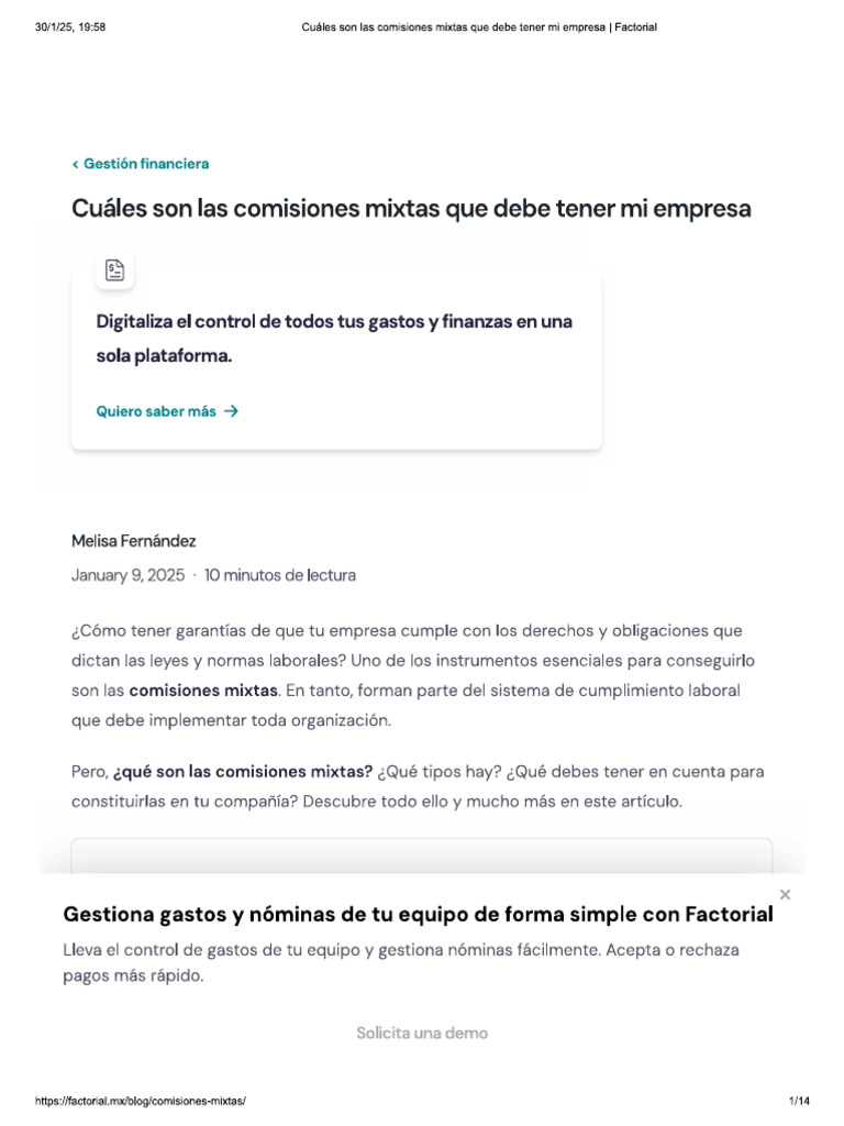 Comisiones Mixtas de La Empresa | PDF