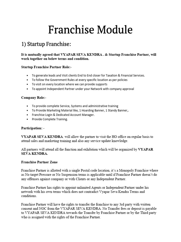 Franchise-Module | PDF | Franchising | Taxes