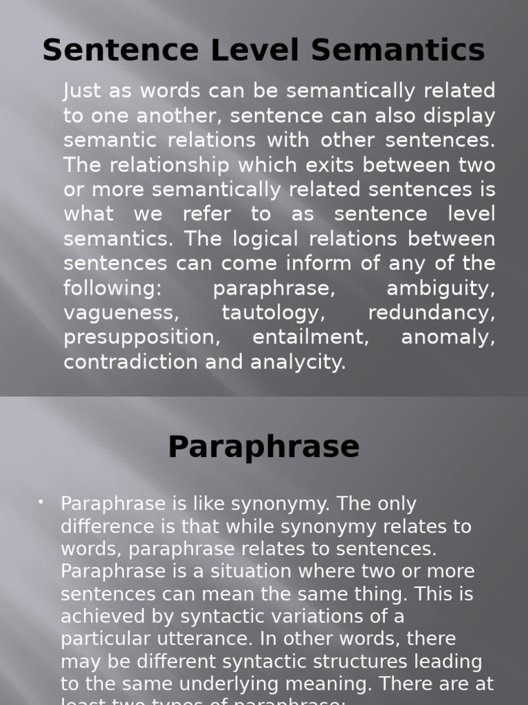 Week 5 Sentence Level Semantics-1-1 | PDF | Semantics | Ambiguity