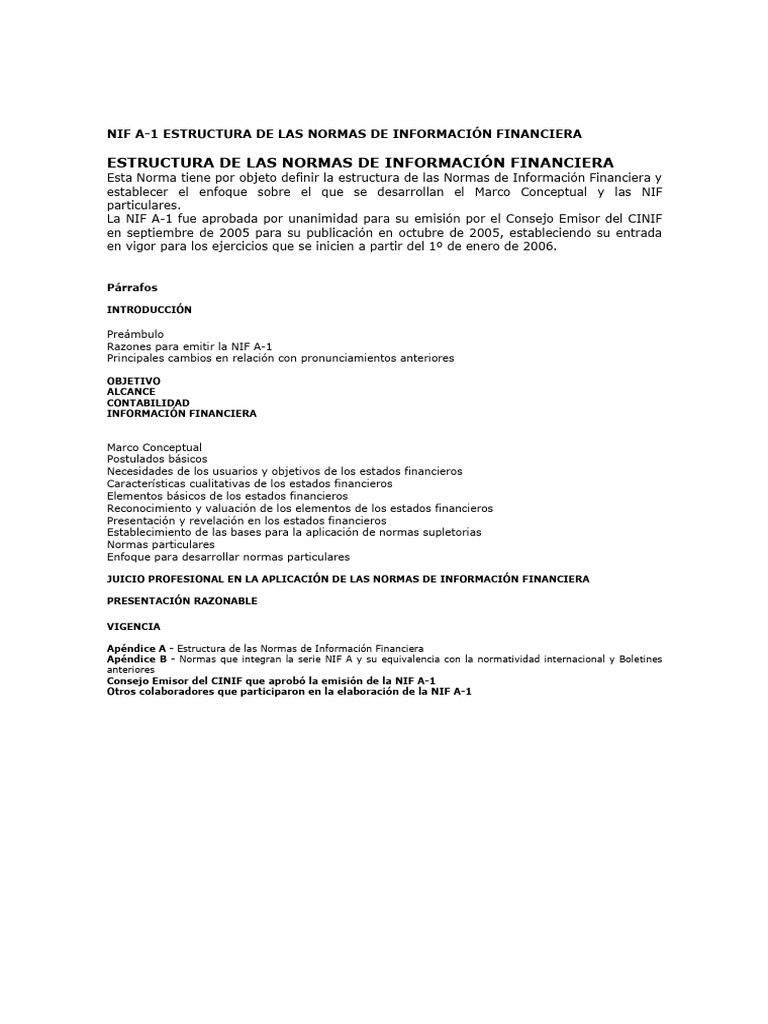 NIF_A_1_ESTRUCTURA_DE_LAS_NORMAS_DE_INFO | PDF | Estado financiero ...