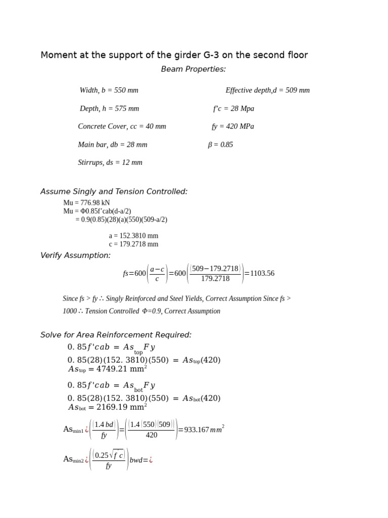 Structural Design Calculations | PDF | Structural Engineering | Concrete