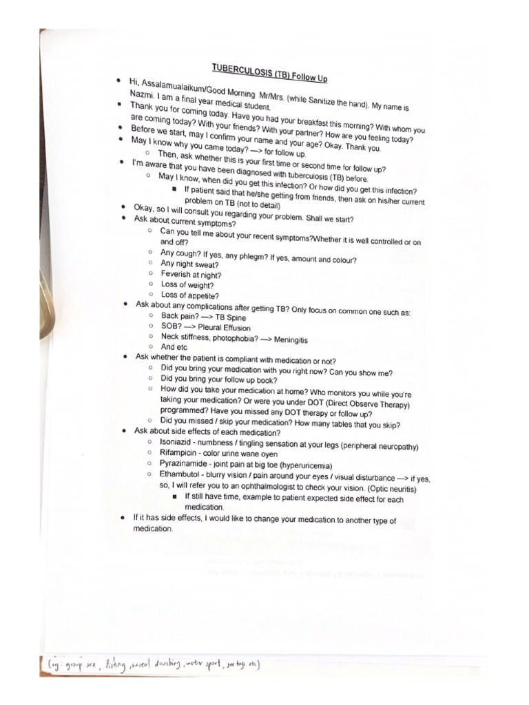 Tuberculosis (Tb) Follow Up(1) | PDF