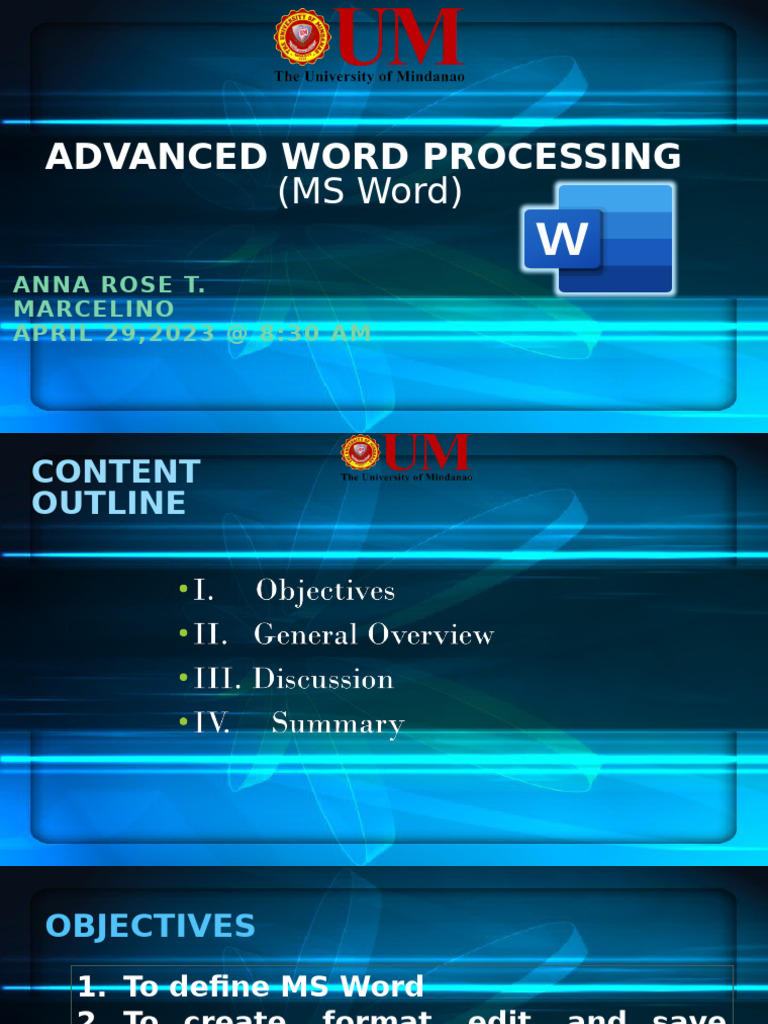 ADVANCED WORD PROCESSING | PDF