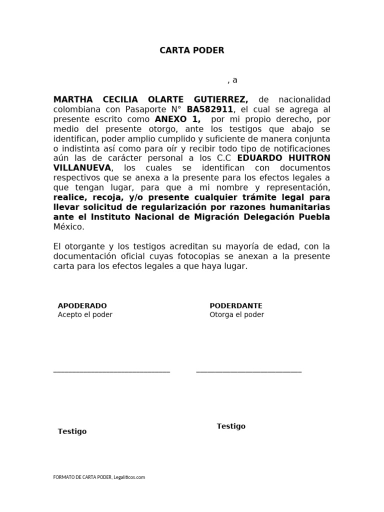 Carta Poder | PDF