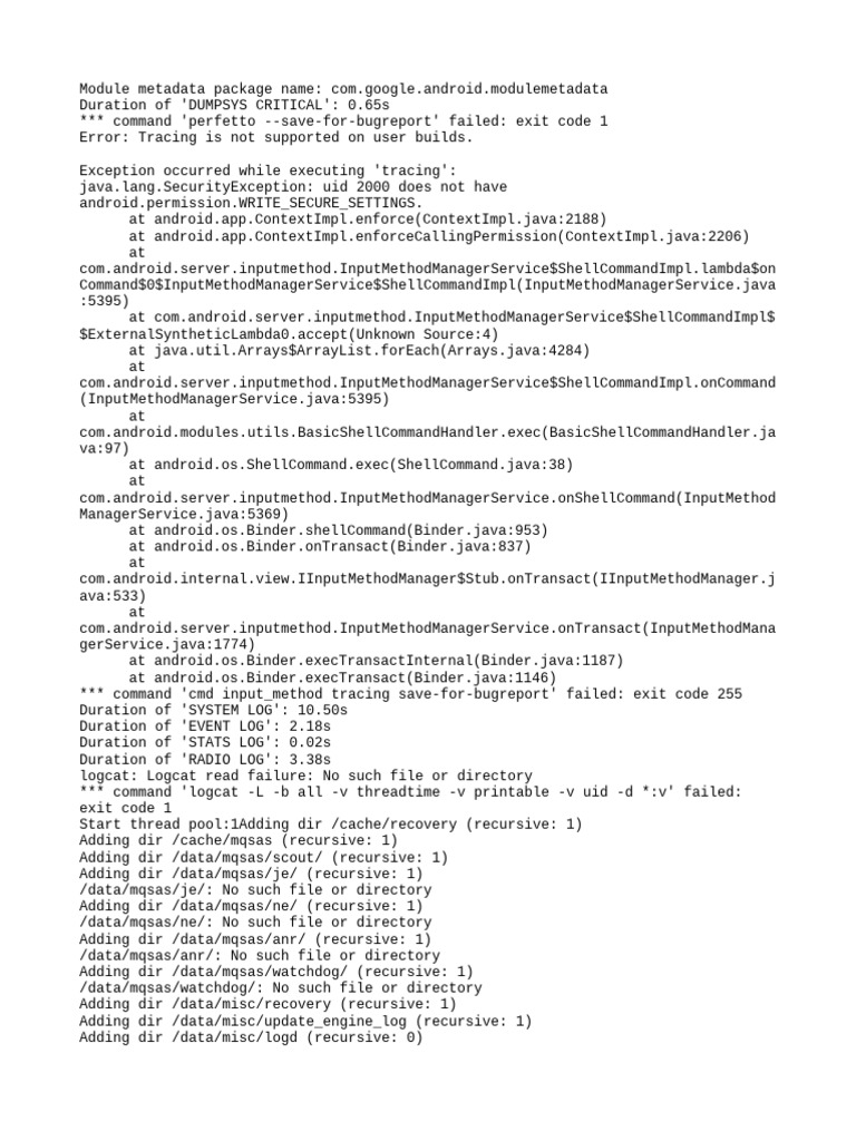 Bugreport Vayu - Global SKQ1.211006.001 2024 12 19 14 21 24 Dumpstate - Log 14359 | PDF | Java ...
