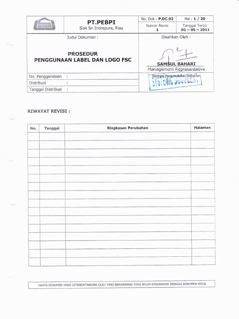Prosedur Label & Logo FSC | PDF