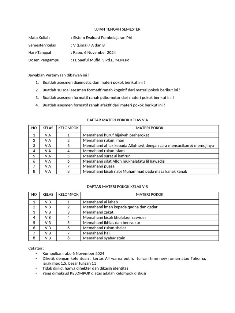 UTS SISTEM EVA PEND 2024 | PDF