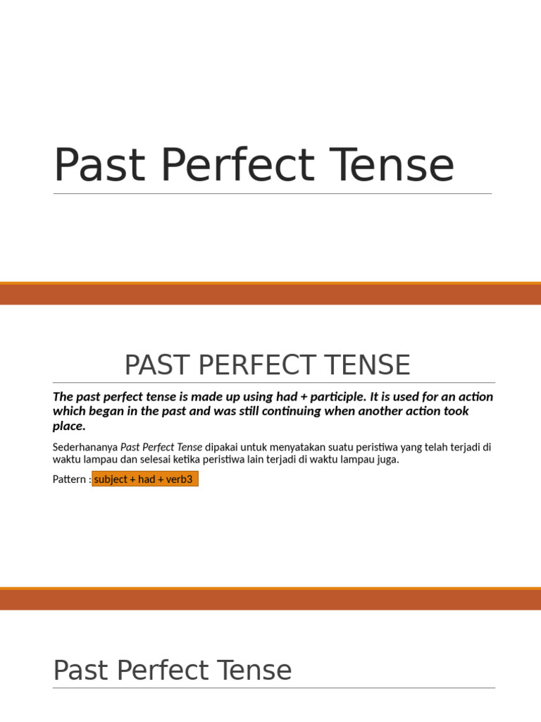 Past Perfect Tense | PDF