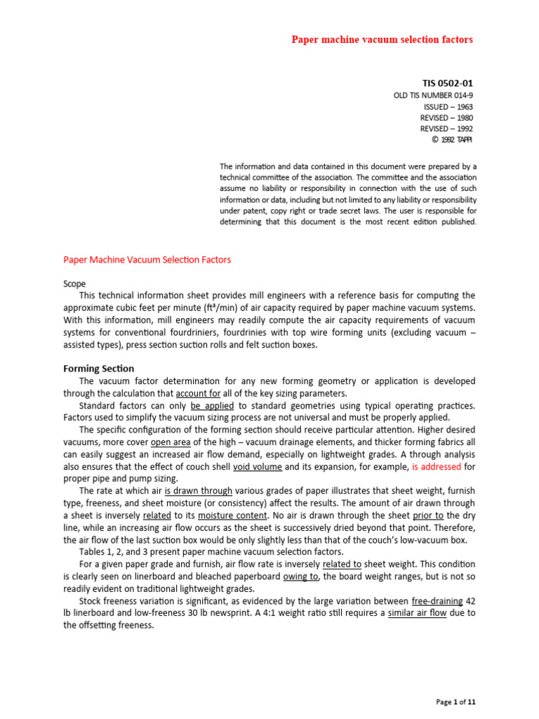 Paper Machine Vacuum Selection Guide | PDF | Mechanical Engineering