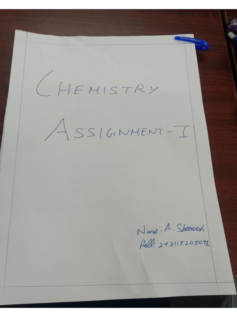 Chemistry Assignment 1 | PDF