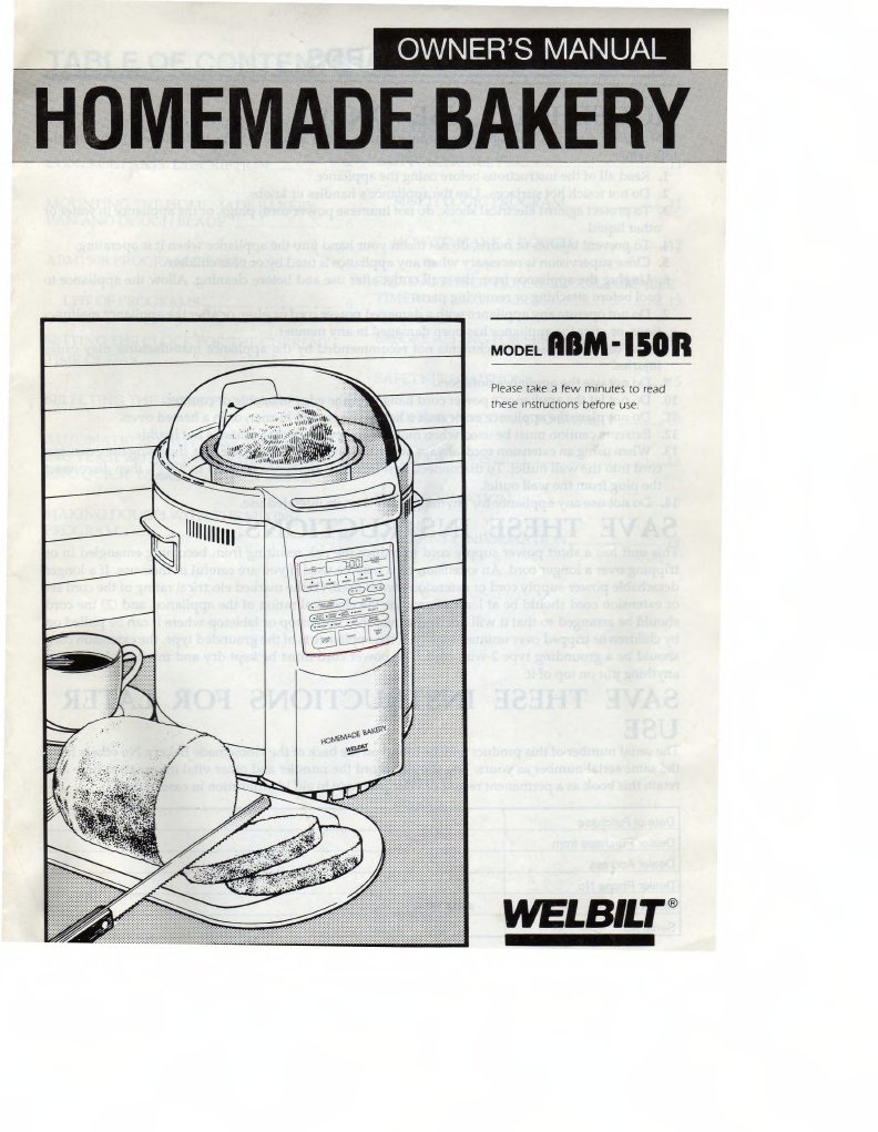 Welbilt ABM-150R Bread Machine | PDF