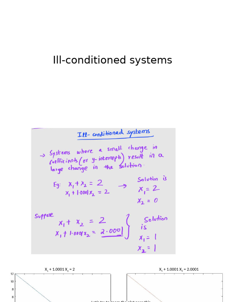 Ill Conditioned Systems | PDF