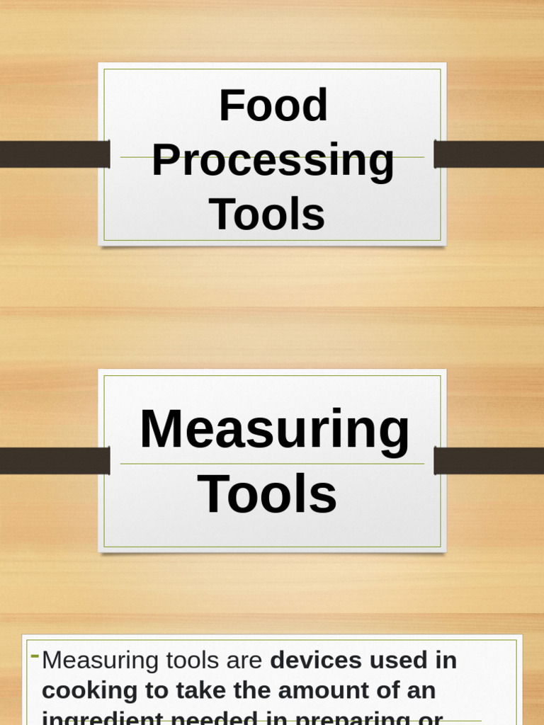 Food Processing Tools and Equipment | PDF