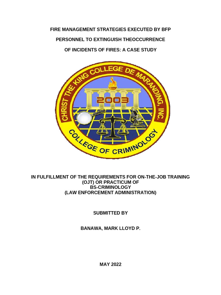 Banawa Case Study BFP - 094008 | PDF | Fire Safety | Firefighting