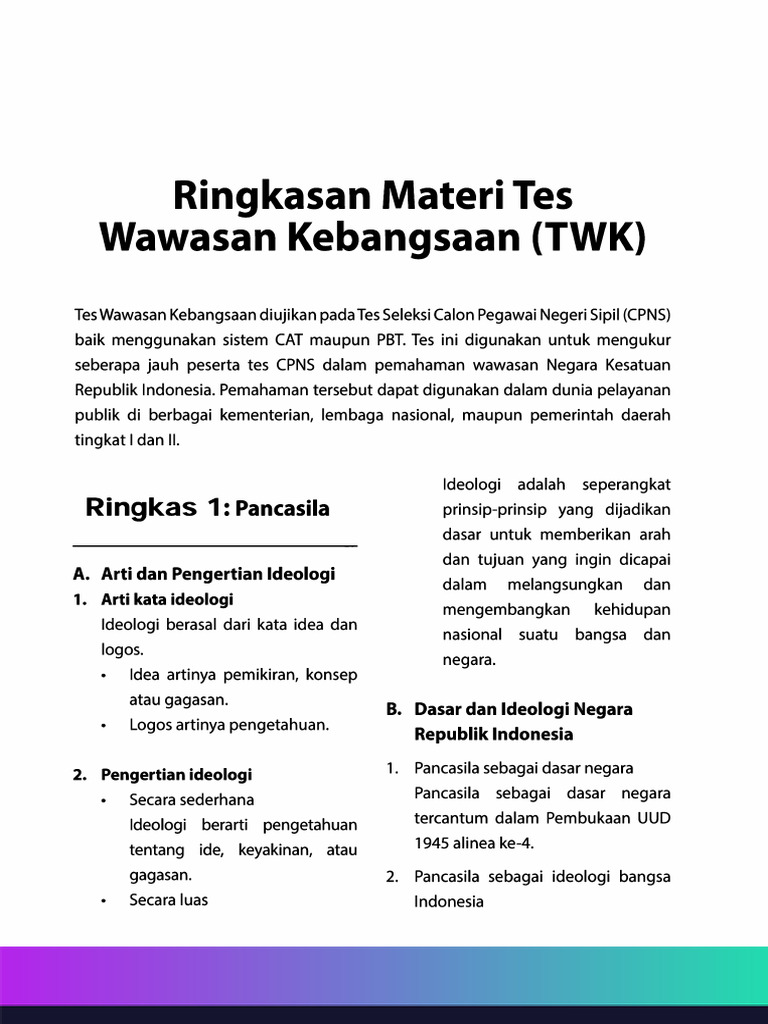 Ringkasan Materi TWK-Pancasila Dan UUD | PDF