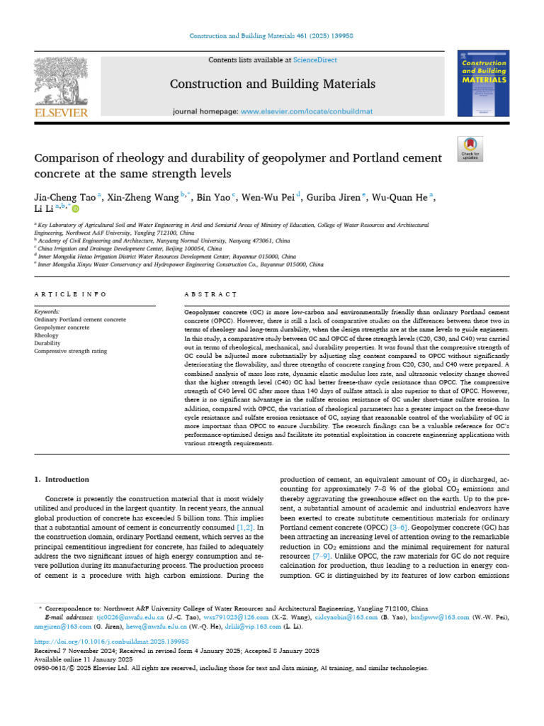 1_Comparison of rheology and durability of geopolymer and Portland ...