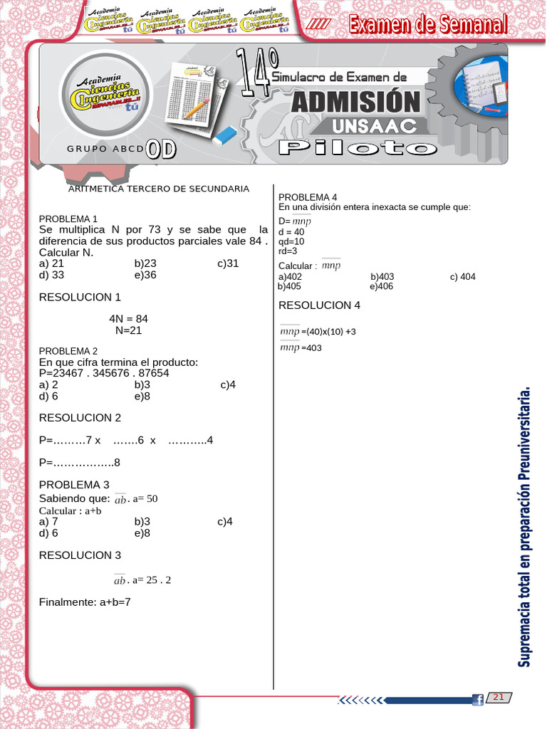 3RO SEC EXAMEN | PDF