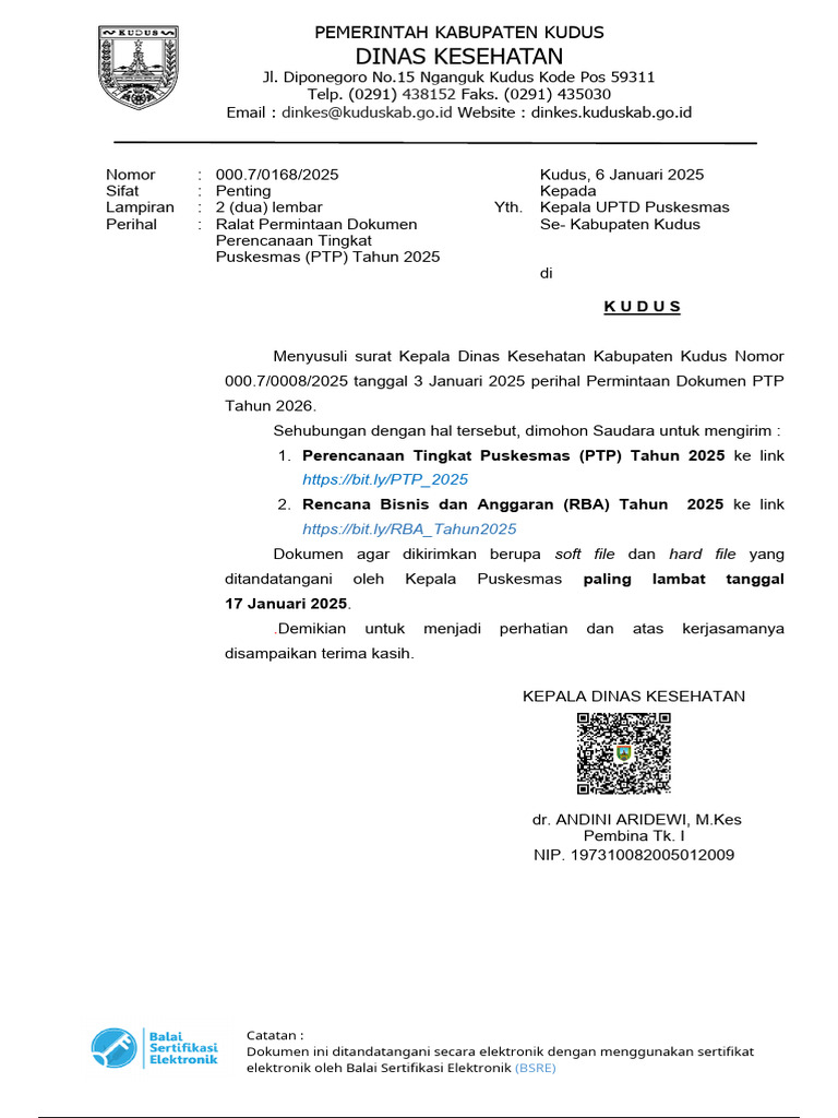 20250106085955RALAT Permintaan PTP Dan RBA 2025 | PDF