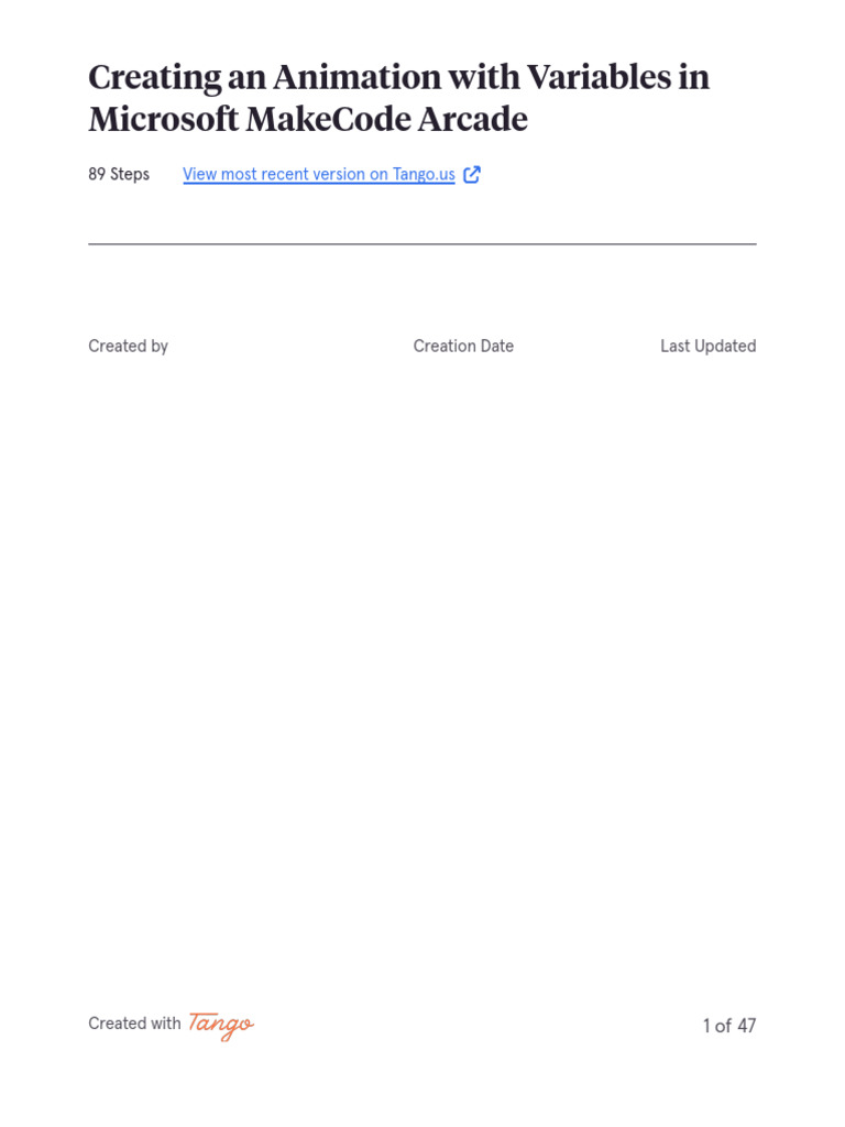 Creating An Animation With Variables in Microsoft MakeCode Arcade | PDF | Microsoft | Operating ...
