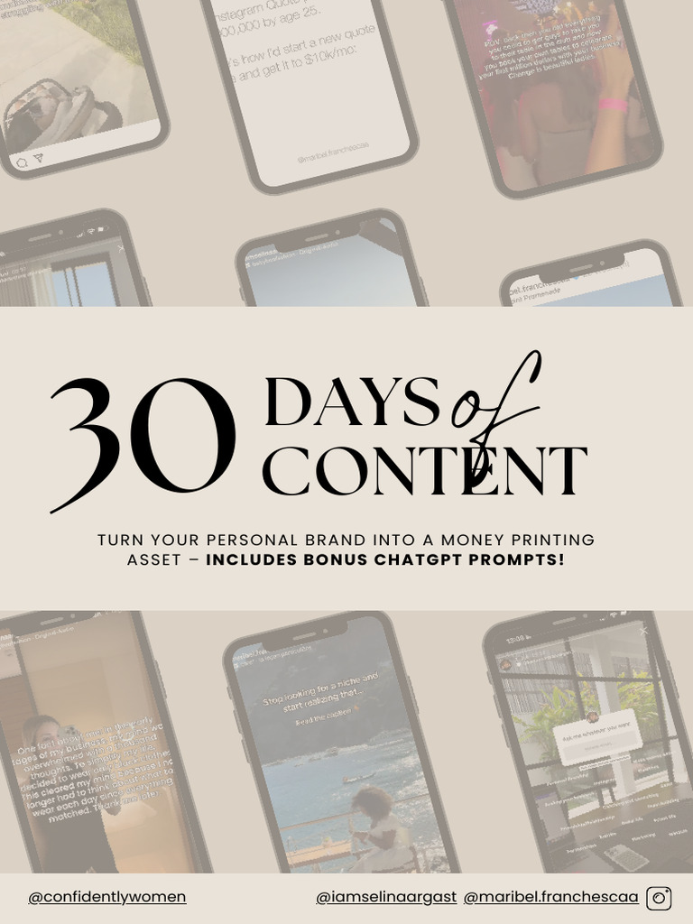 Freebie 30DaysOfContent + BONUS (ChatGPT Prompts) | PDF | Target Audience | Human Communication