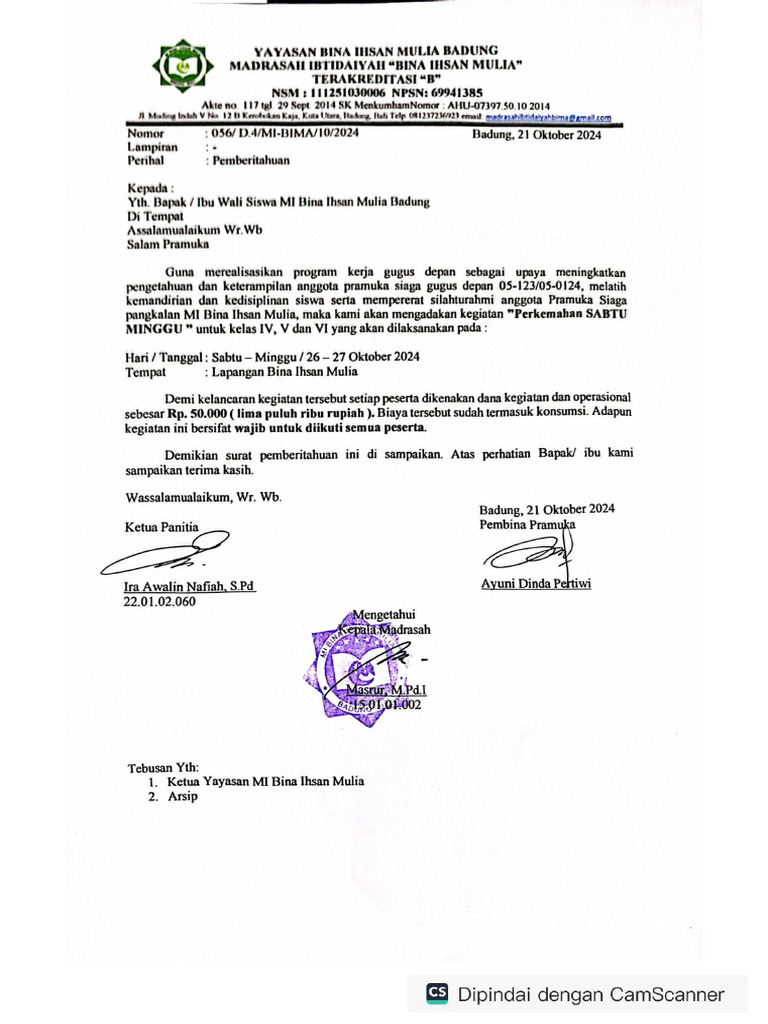 Surat Edaran Persami | PDF