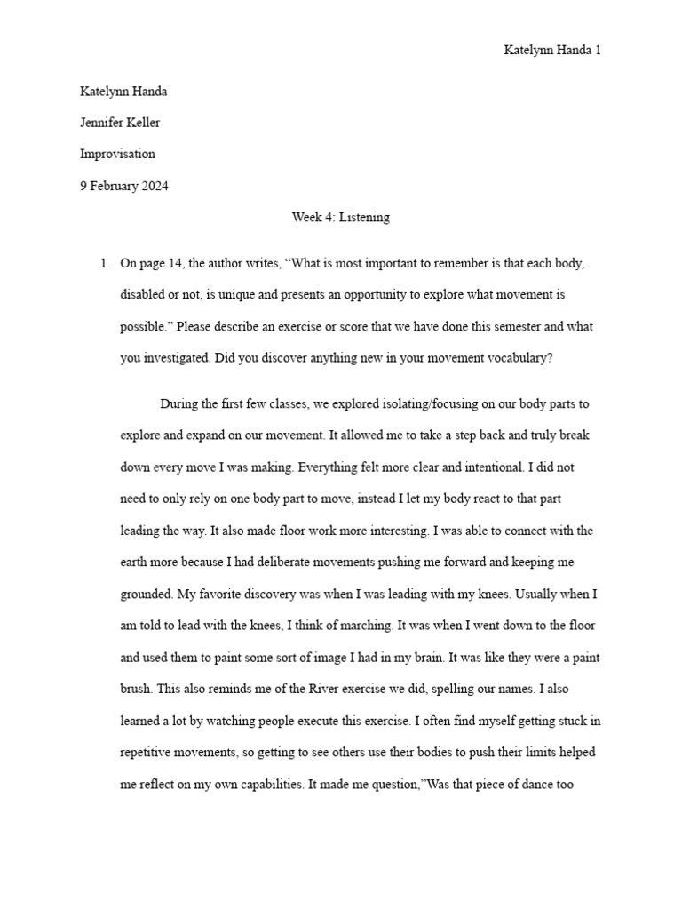 Improvisation_ Listening (1) | PDF | Dances | Flooring