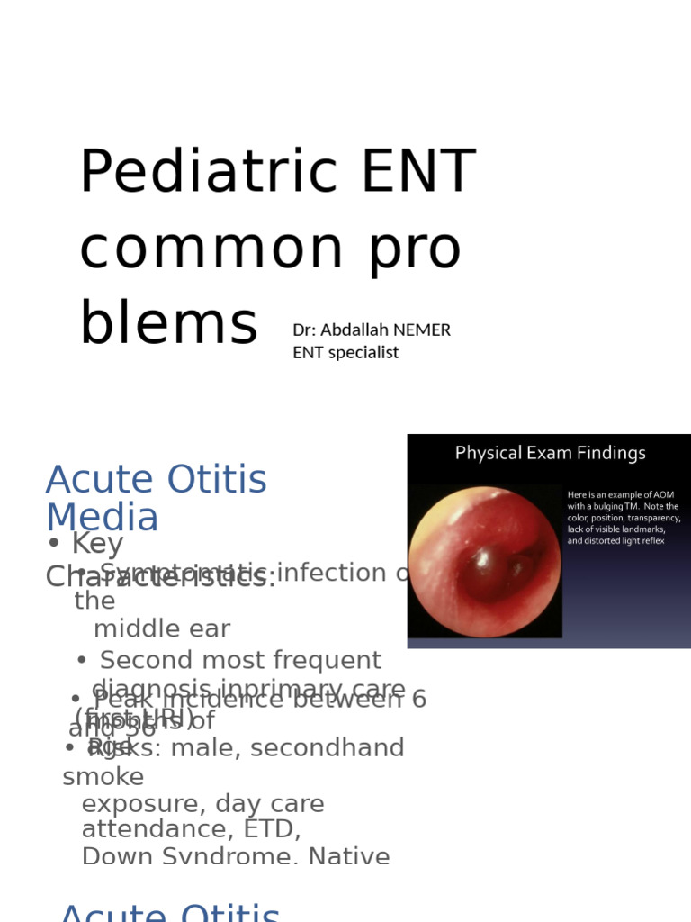 Common Pediatric ENT Problems | PDF | Diseases And Disorders | Human ...