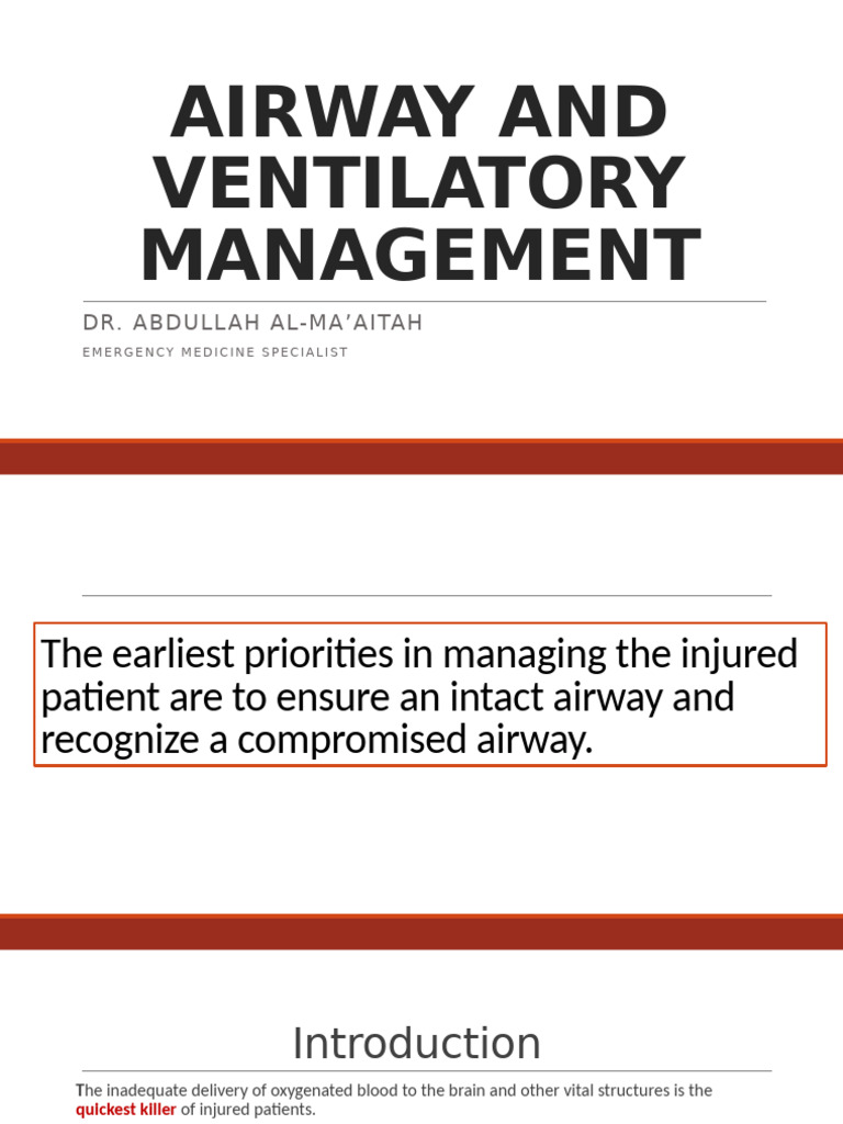 Airway and Ventilatory Managment-2 | PDF | Breathing | Clinical Medicine