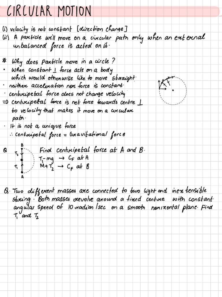 Physics of Circular Motion | PDF | Force | Velocity