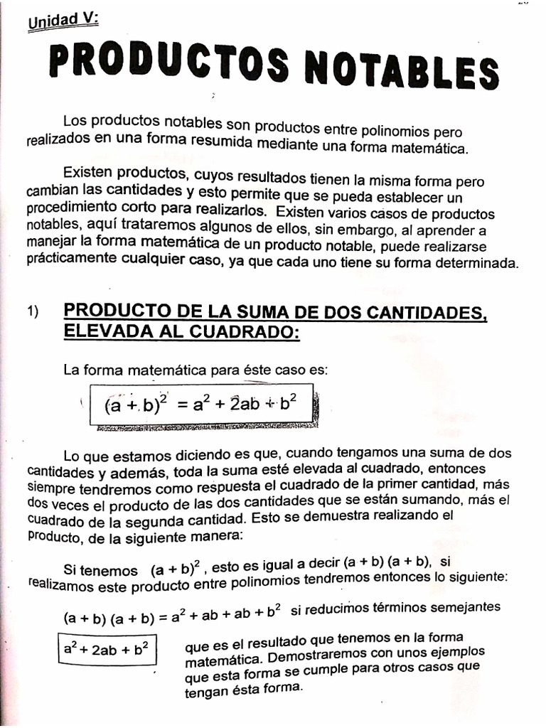 Productos Notables | PDF