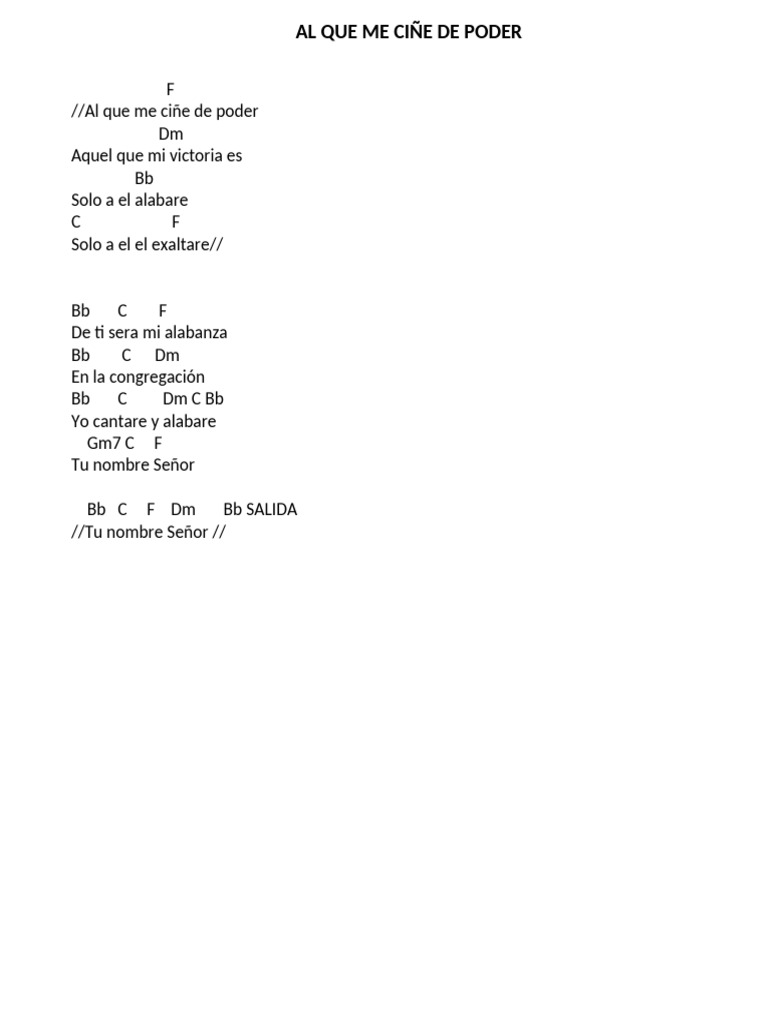 Al Que Me Ciñe de Poder | PDF