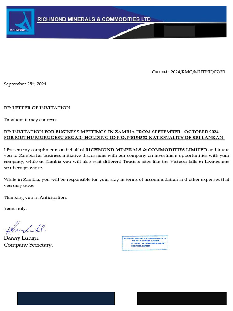 Invitation Letter Muthu | PDF